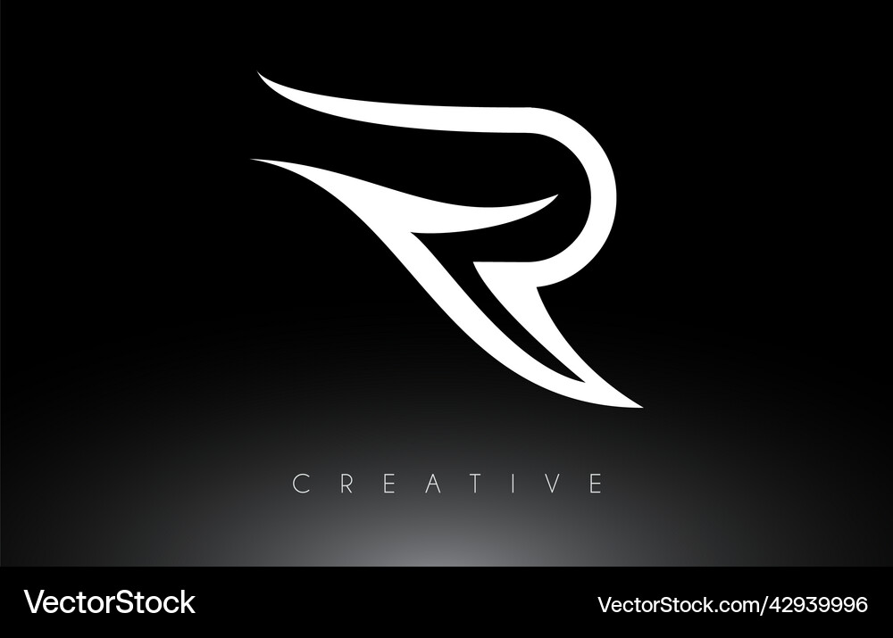 R letter logo with swoosh creative lines Vector Image