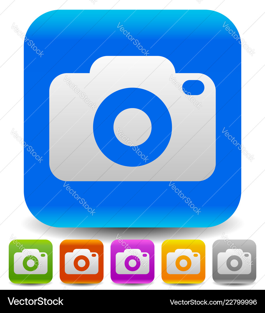 Simple photography icons with camera symbol Vector Image
