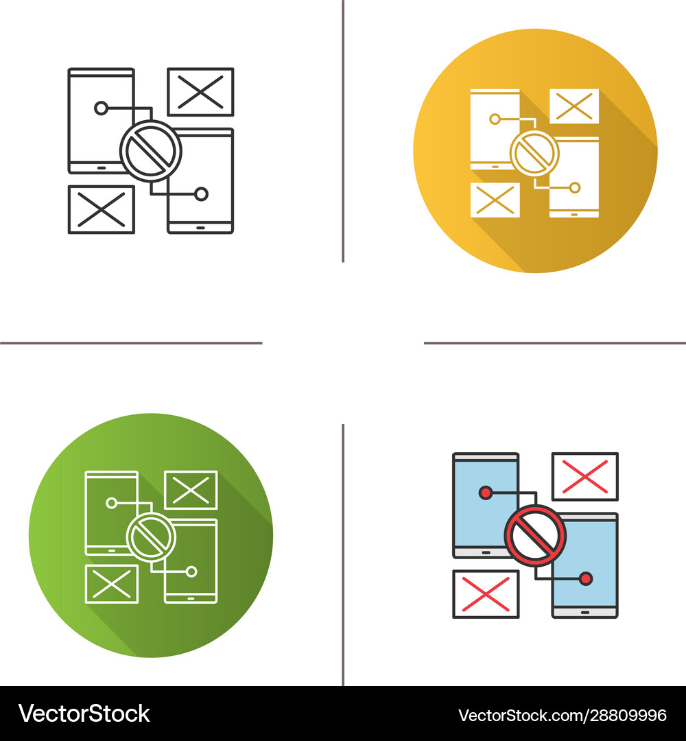 Smartphones with forbidden sign icon Royalty Free Vector