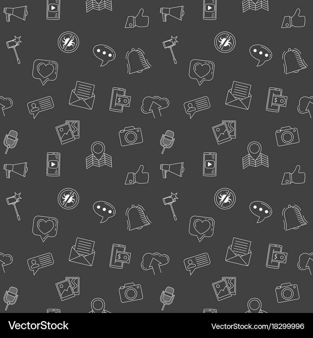 Social media icons seamless background internet Vector Image