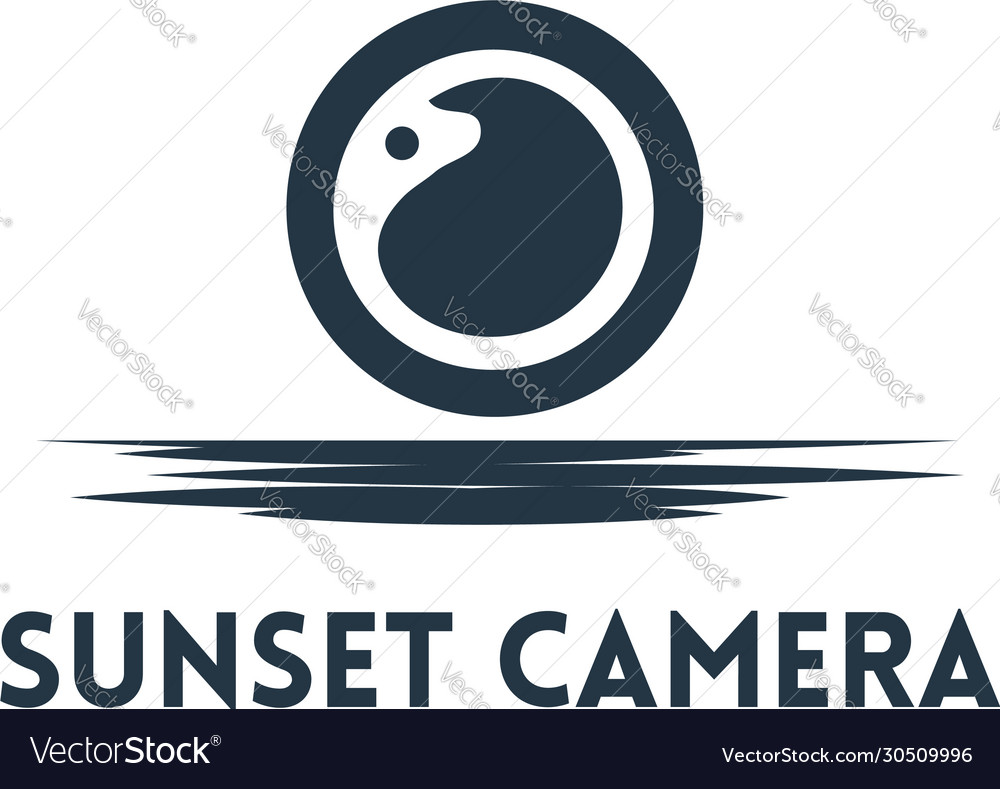 Sunset camera logo Royalty Free Vector Image - VectorStock