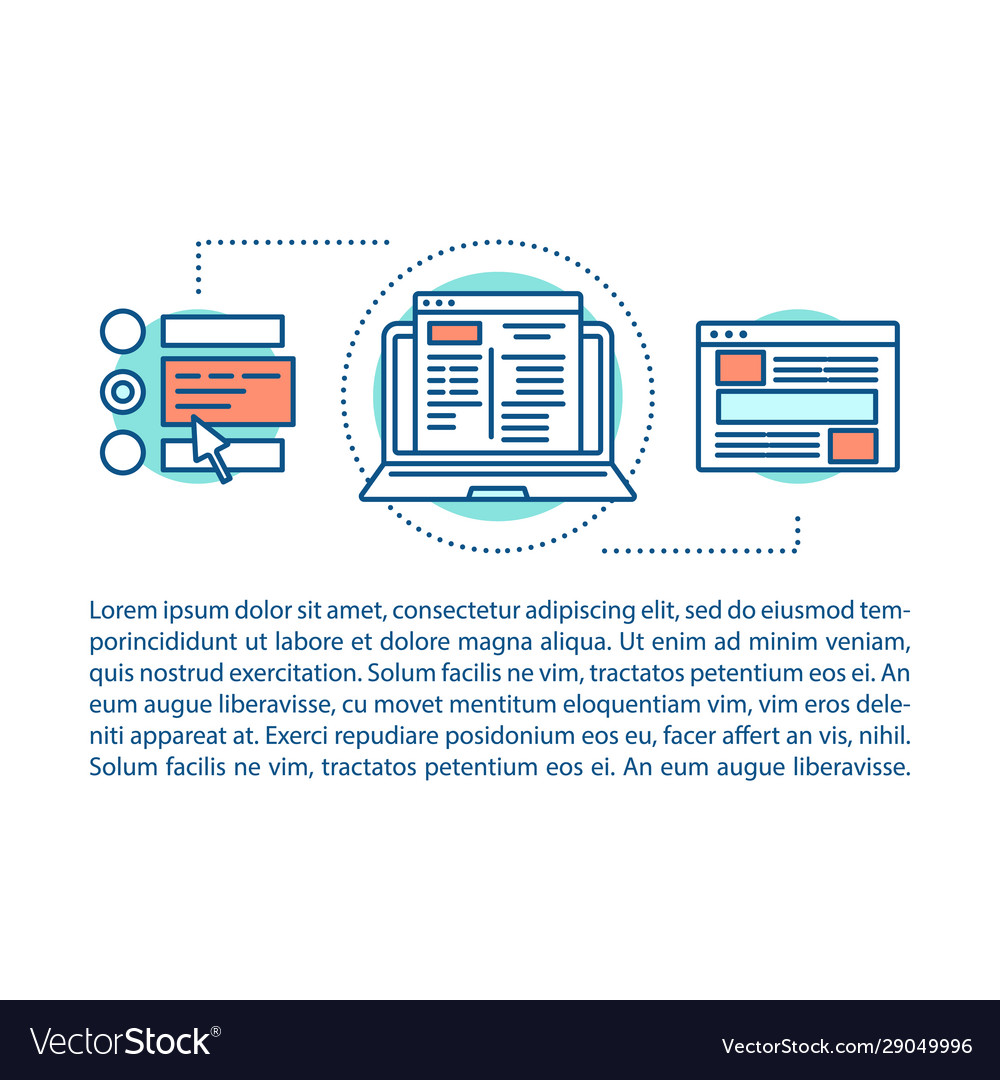 Website construction article page template Vector Image