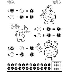 Calculating maths activity coloring page Vector Image