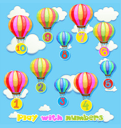 Counting numbers on colorful balloons Royalty Free Vector