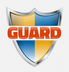Heraldic 3d glossy blue and gray icon - can be Vector Image