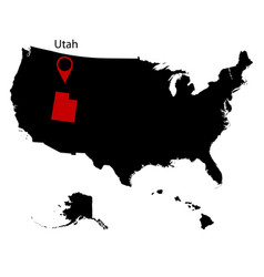Map of the us state of utah Royalty Free Vector Image
