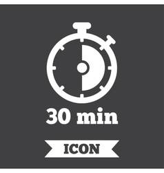 Timer sign icon 30 minutes stopwatch symbol Vector Image