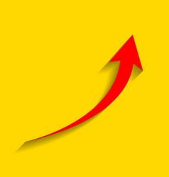 Growing arrow sign red icon with soft Royalty Free Vector