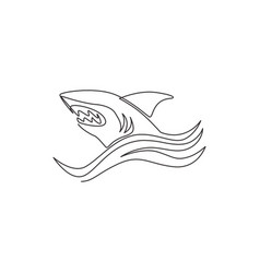 Single continuous line drawing aggressive Vector Image