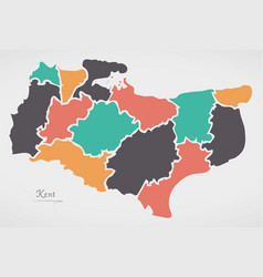 Modern map - kent county with labes uk Royalty Free Vector