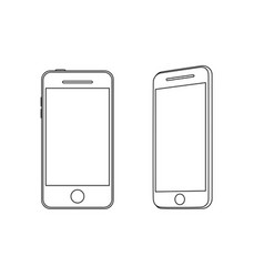 Line drawing a tablet device perspective view Vector Image