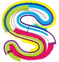 Colorful font letter s Royalty Free Vector Image