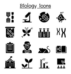 Scientific laboratory in biology icon set of Vector Image