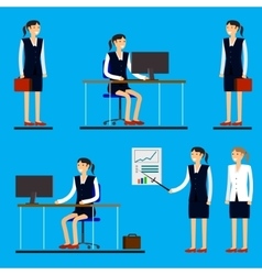 Cool flat design corporate business people line-up