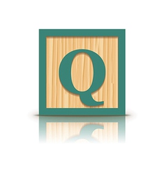Letter M wooden alphabet block Royalty Free Vector Image
