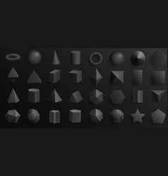 Color basic shapes realistic 3d geometric forms Vector Image