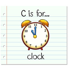 Flashcard letter T is for time Royalty Free Vector Image