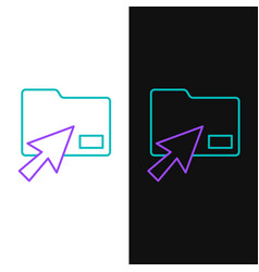 Isometric line cursor click document folder icon Vector Image