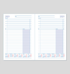 Datebook 2021 diary 2021 daily planner 2021 Vector Image