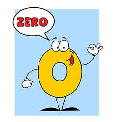 Funny cartoon numbers-0 Royalty Free Vector Image