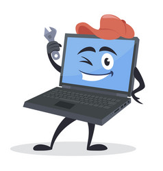 Laptop computer fix and repair Royalty Free Vector Image