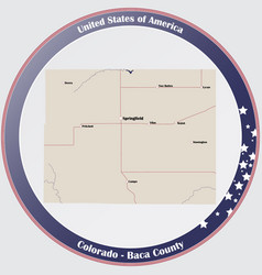 Map baca county in colorado Royalty Free Vector Image