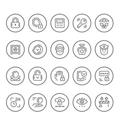 Security and warning icons Simplus series Vector Image