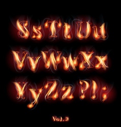 Blue fire letters sale Royalty Free Vector Image