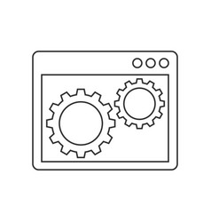 Computer engineering icon gear and laptop Vector Image