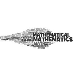 Math word cloud concept Royalty Free Vector Image