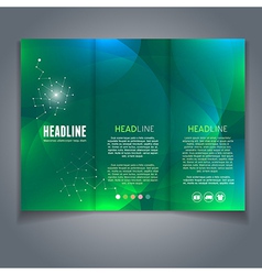 Green brochure layout design with yellow elements Vector Image