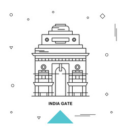 India gate blue landmark creative background Vector Image