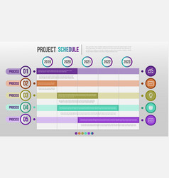 Project schedule chart daily and weekly timetable Vector Image