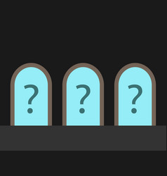 Cartoon secret door concept empty room with door Vector Image