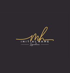Initial mh signature logo template hand drawn Vector Image