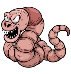 Earthworm with angry face Royalty Free Vector Image