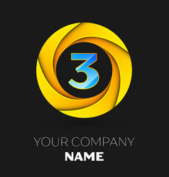Number three logo symbol in colorful circle Vector Image