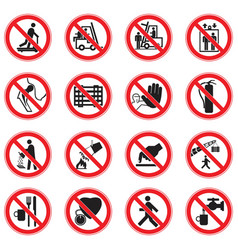 Set of prohibited signs Royalty Free Vector Image
