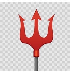 Red trident devil with tail Royalty Free Vector Image