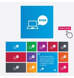 BYOD sign icon Bring your own device symbol Vector Image