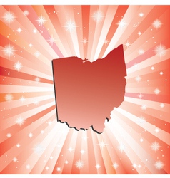 Ohio us state map red outline border Royalty Free Vector