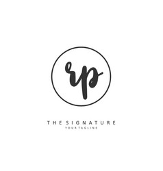 Rp initial letter handwriting and signature logo Vector Image