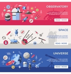 Vintage monochrome space labels set Royalty Free Vector