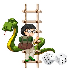 Boy was bitten by snake Royalty Free Vector Image