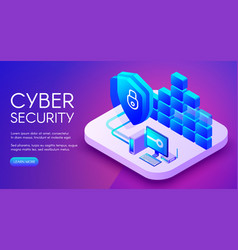 Network security isometric Royalty Free Vector Image