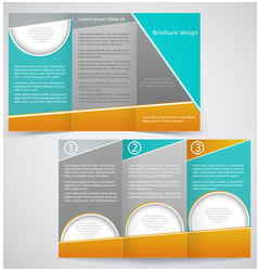 Green brochure layout design with yellow elements Vector Image
