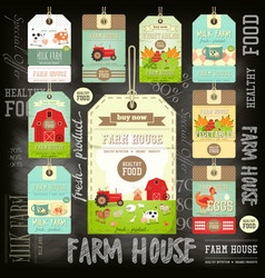 Set of retro farm fresh labels and design elements