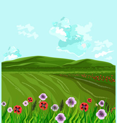 Spring theme landscape 3 Royalty Free Vector Image
