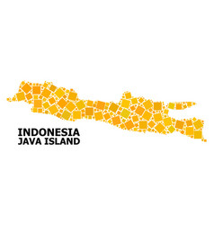 Flat map java island with caption Royalty Free Vector Image