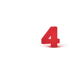 3d bold funny number 4 heavy type for modern Vector Image